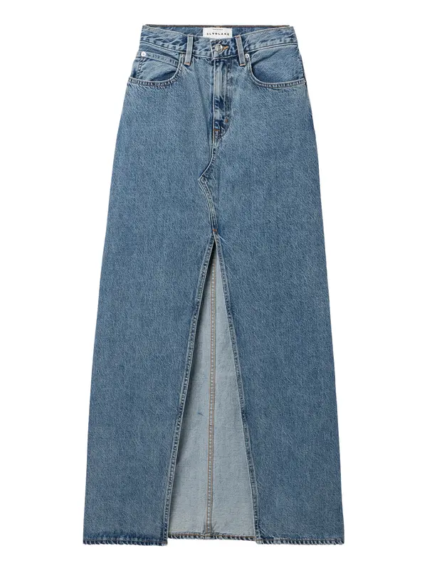 SLVRLAKE Dallas Organic Denim Maxi Skirt - Blue