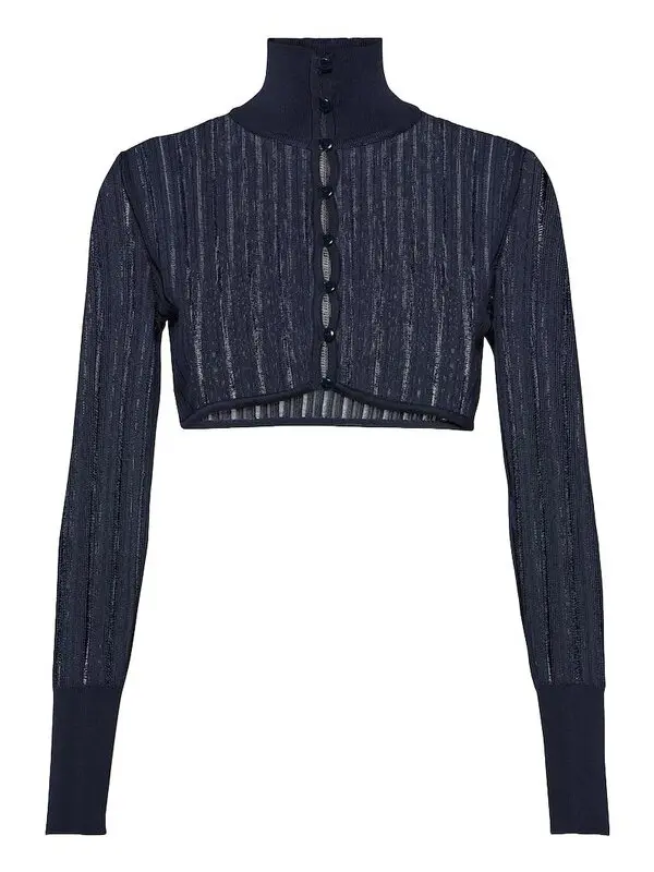 Alaïa Crinoline Cropped Cardigan - Blue