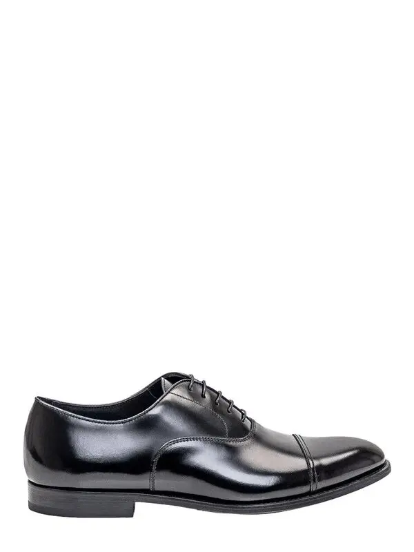 DOUCAL'S Laced Leather Oxford - Black