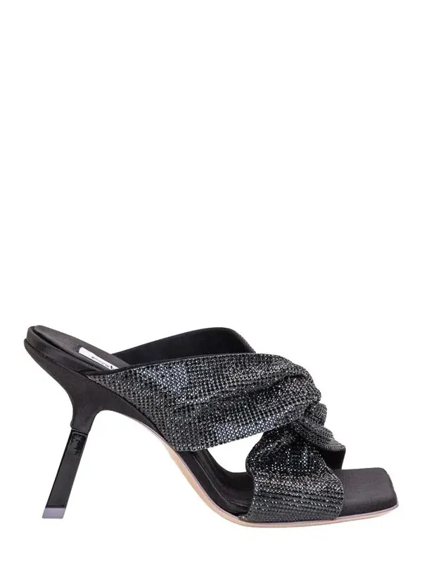 SEBASTIAN MILANO Sandalwood Rhinestone Mules - Black