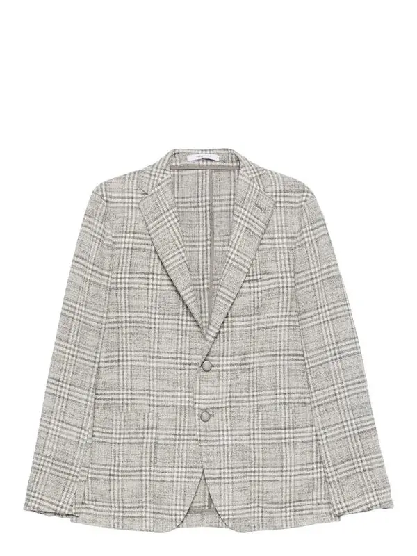 Tagliatore Check Pattern Blazer - Grey