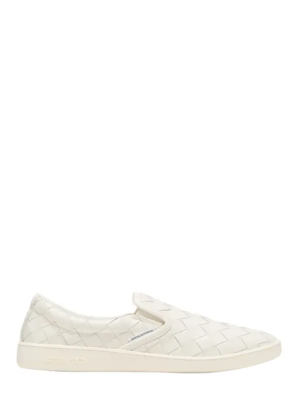 Bottega Veneta Sawyer Woven Leather Sneakers - White