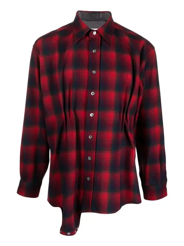 MAISON MARGIELA X Pendleton Checked Wool Playsuit Shirt - Red