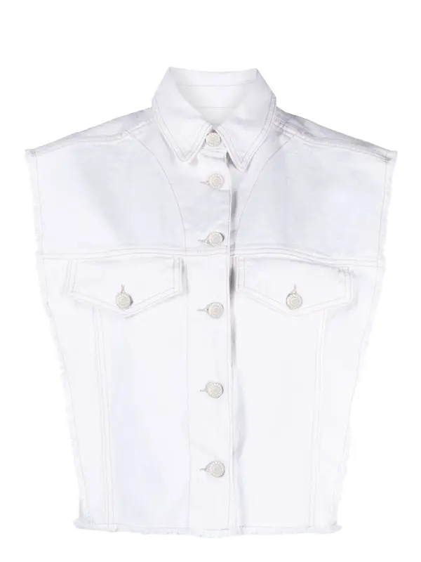 Isabel Marant Tyra Denim Gilet - White