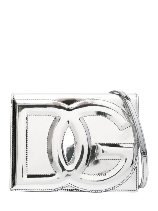 Dolce & Gabbana Dg Logo Leather Crossbody Bag - Silver