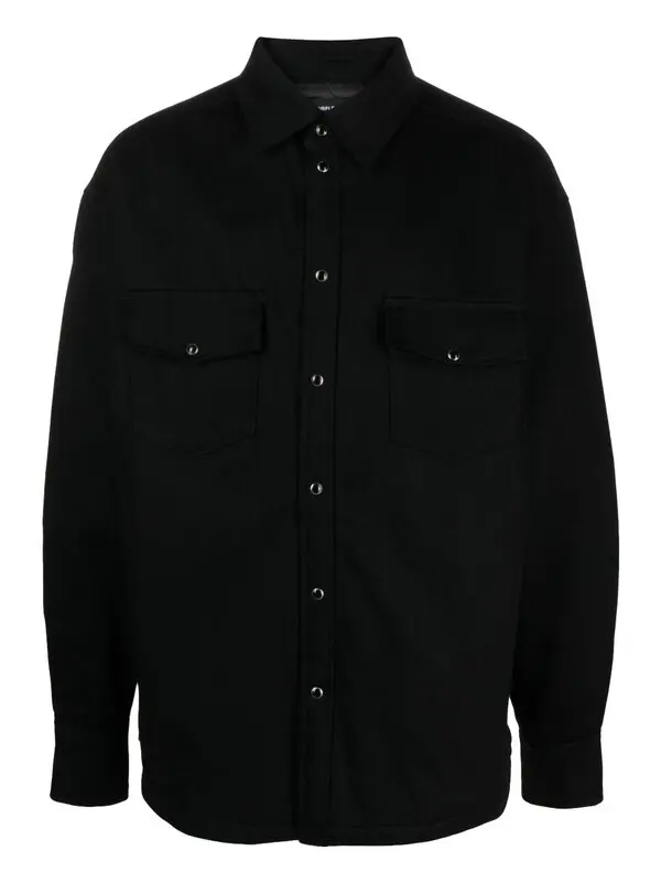 PURPLE BRAND Padded Twill Shirt Jacket - Black