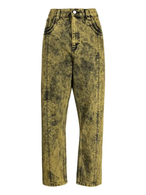 NAMACHEKO Bleached Straight-leg Jeans - Yellow
