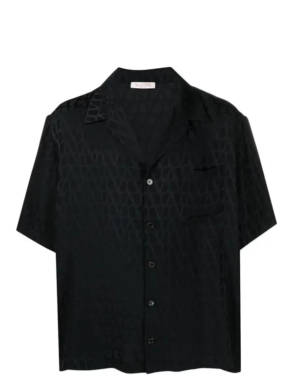 Valentino Garavani Toile Iconographe-print Bowling Shirt - Black