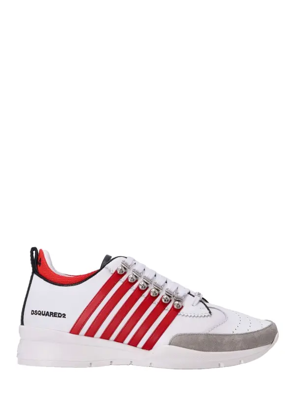 Dsquared2 Legendary Striped Leather Sneakers - White