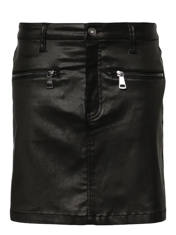 Dkny Coated Denim Miniskirt - Black