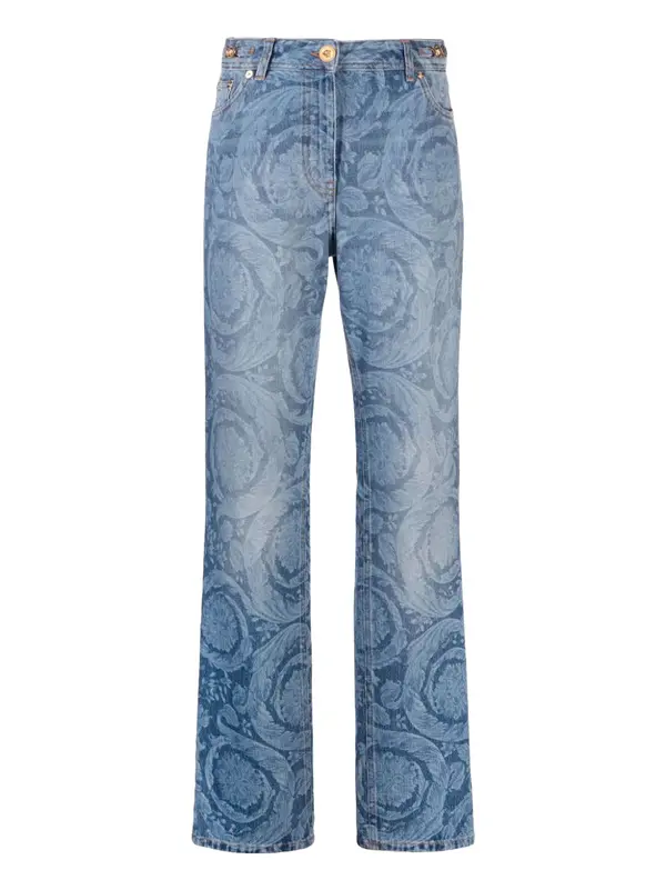 Versace Barocco Straight-leg Jeans - Blue