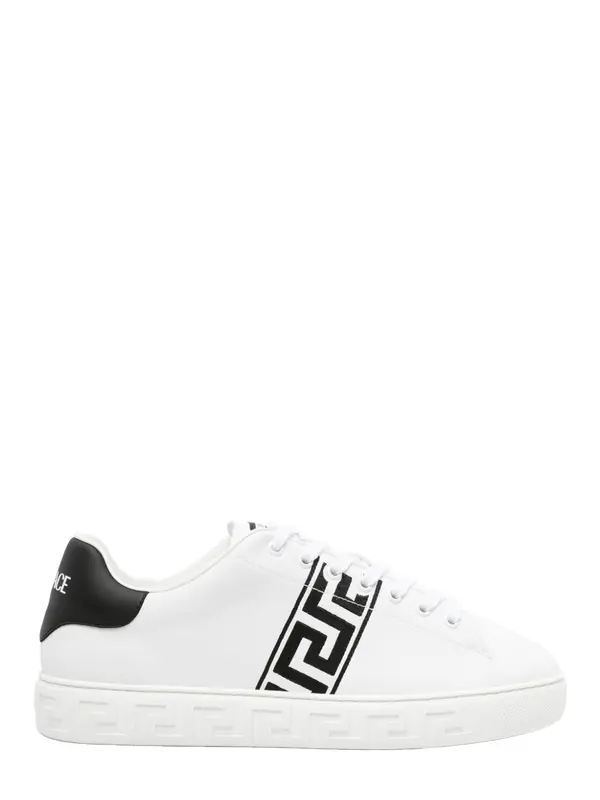Versace Greca Embroidered Sneakers - White