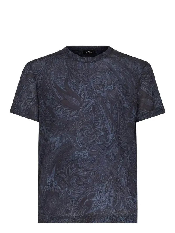 Etro Paisley-print Short-sleeve T-shirt - Blue