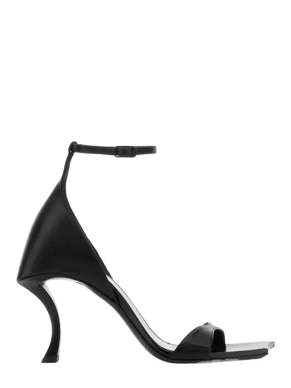 Balenciaga Hourglass 100mm Leather Sandals - Black