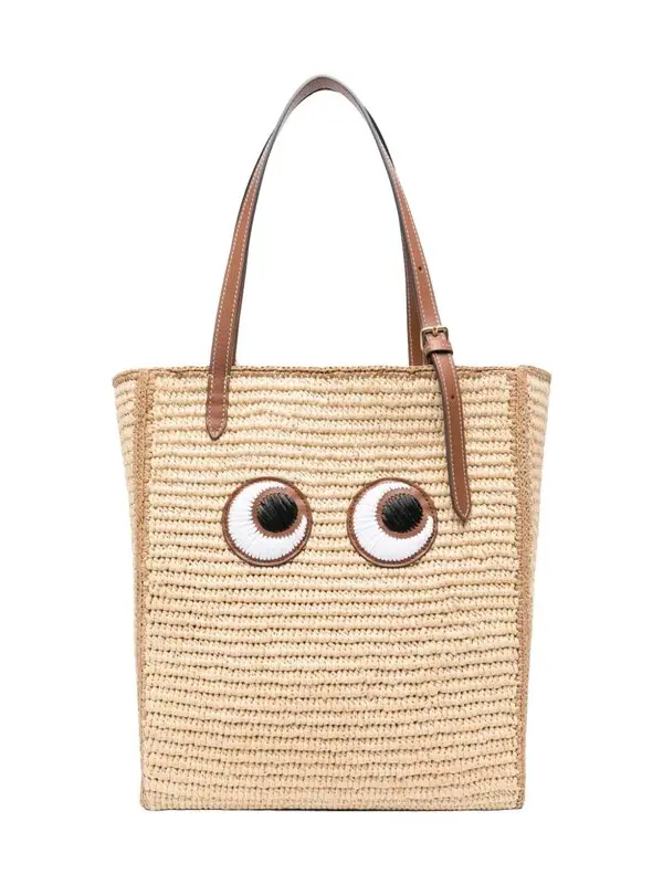 ANYA HINDMARCH Eyes Raffia Tote - Neutrals