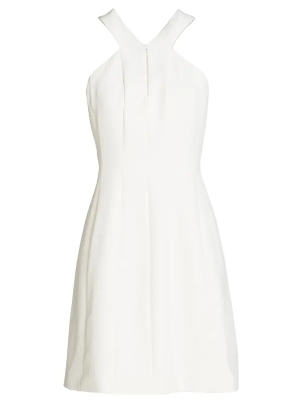 Halston Cutout Crepe Mini Dress - White