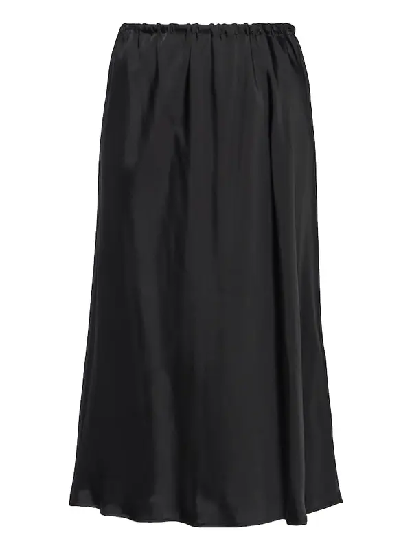 JIL SANDER Satin Midi Skirt - Black