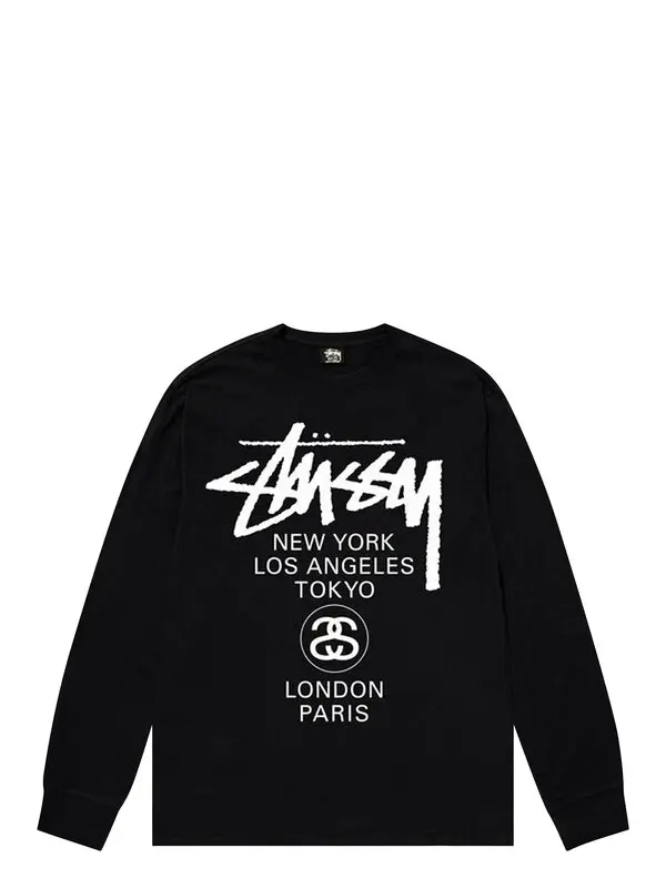 StÜssy World Tour Long-sleeve Tee - Black