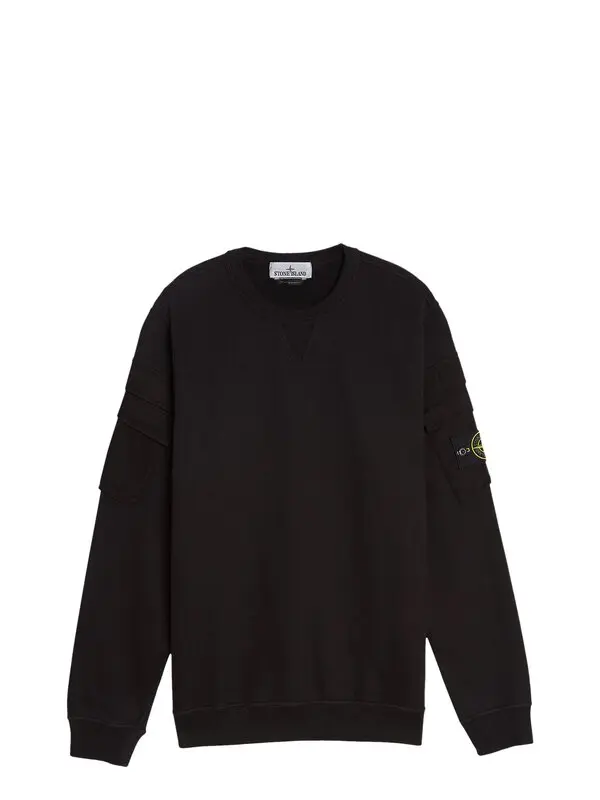 Stone Island Double-sleeve Pocket Sweatshirt - Black