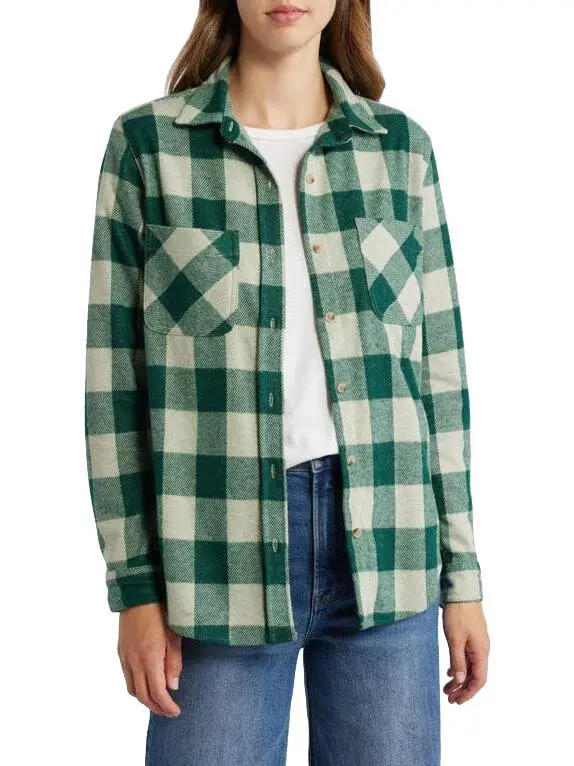 BEACHLUNCHLOUNGE Sally Plaid Shacket - Pine Oat
