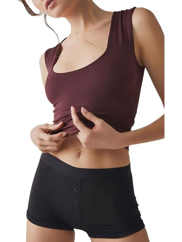Free People Clean Lines Seamless Muscle Fit Camisole - Chocolate Merlot