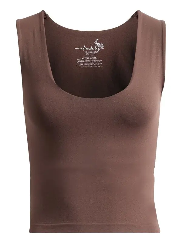 Free People Clean Lines Seamless Muscle Fit Camisole - French Chocolate
