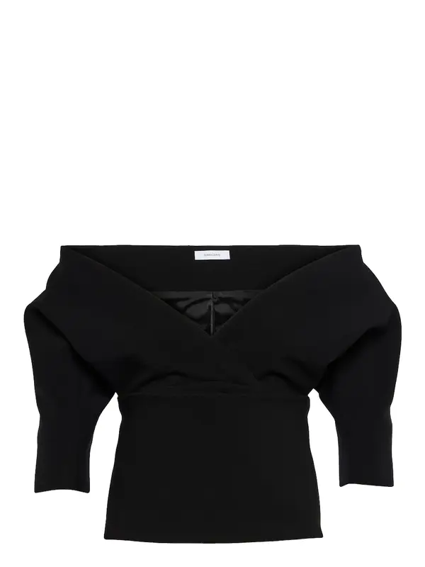 FERRAGAMO Wool-blend Gabardine Top - Black