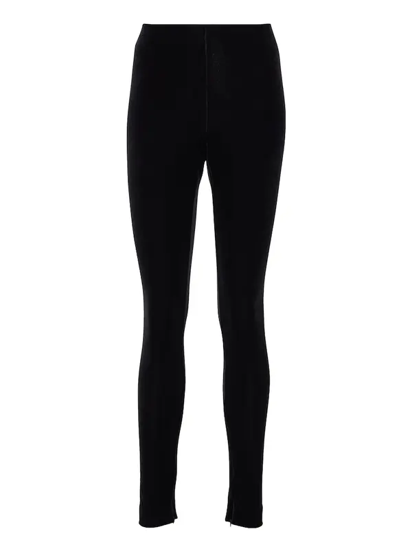 Wardrobe.NYC High-rise Velvet Leggings - Black