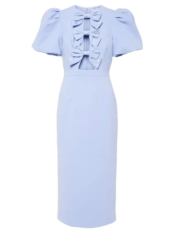 Rebecca Vallance Annabelle Bow-detail Midi Dress - Blue