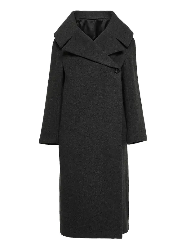 TOTEME Oversized Wool-blend Wrap Coat - Grey