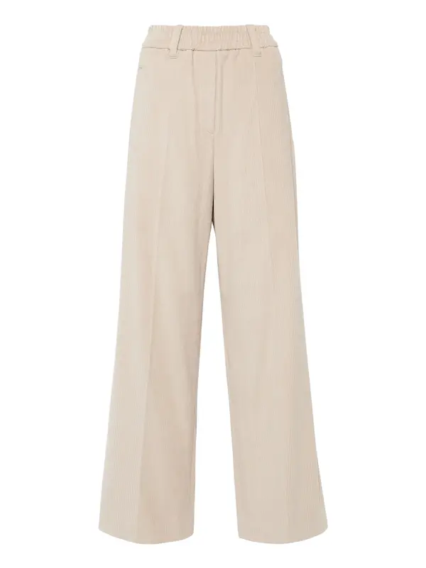 Brunello Cucinelli Cotton Corduroy Wide-leg Pants - Brown