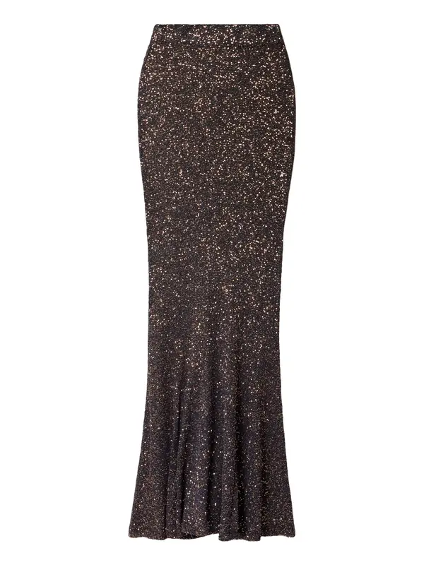Balenciaga Sequined Maxi Skirt - Brown