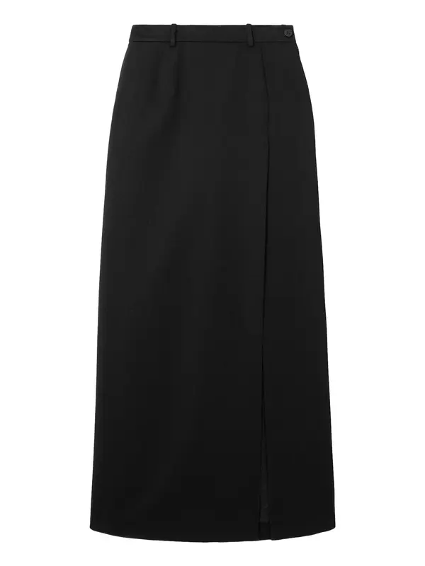 Balenciaga Wrap-effect Maxi Skirt - Black