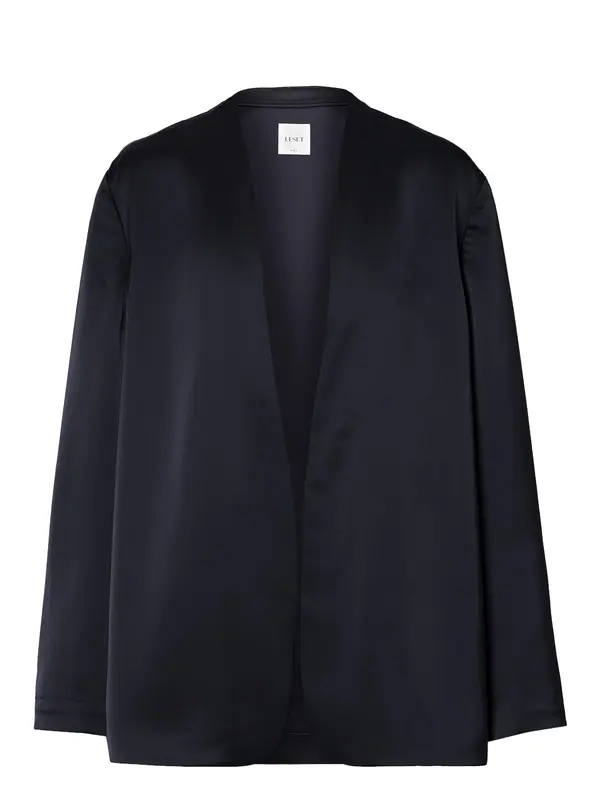 LESET Barb Satin Blazer - Blue