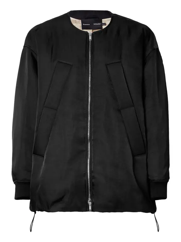 Proenza Schouler Padded Recycled-twill Bomber Jacket - Black