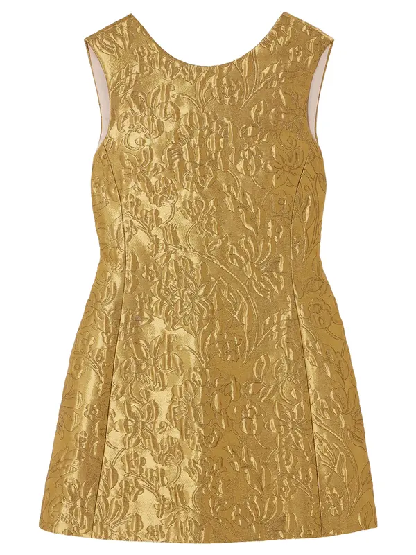 EMILIA WICKSTEAD Irma Floral-brocade Mini Dress - Gold