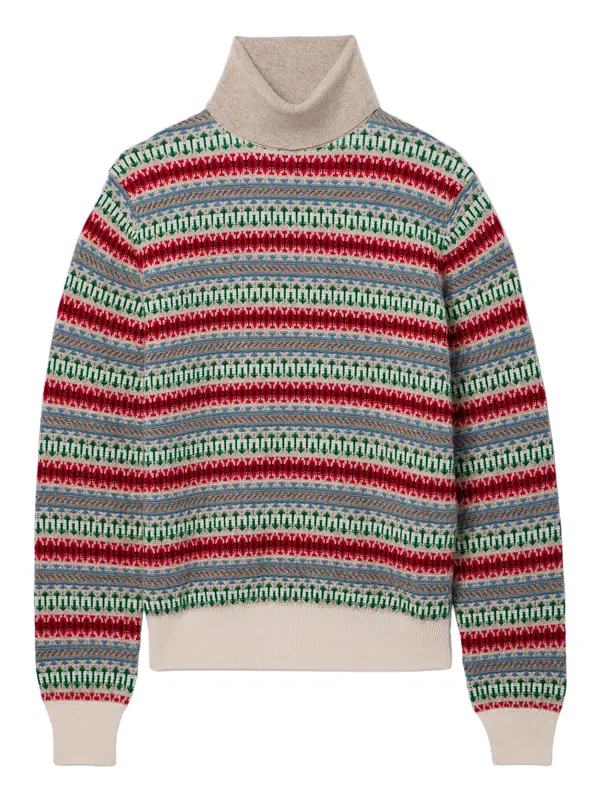 Loro Piana Holiday Noel Fair Isle Cashmere-jacquard Turtleneck Sweater - Multi