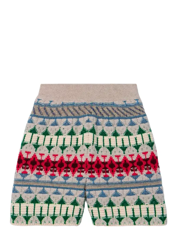Loro Piana Holiday Noel Jacquard-knit Cashmere Shorts - Multi