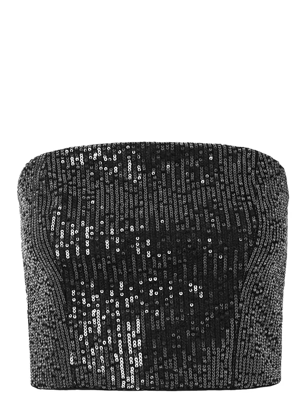 Remain Birger Christensen Emili Strapless Sequined Top - Black