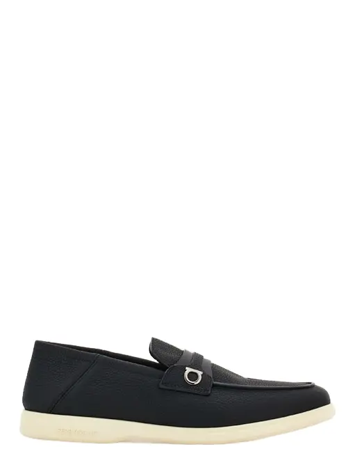 FERRAGAMO Deconstructed Loafer With Gancini Ornament - Black