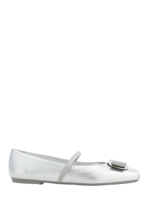 FERRAGAMO Vara Ballet Flat - Silver
