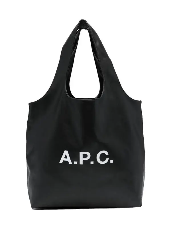 A.p.c. Tote Bag With Logo Lettering - Black