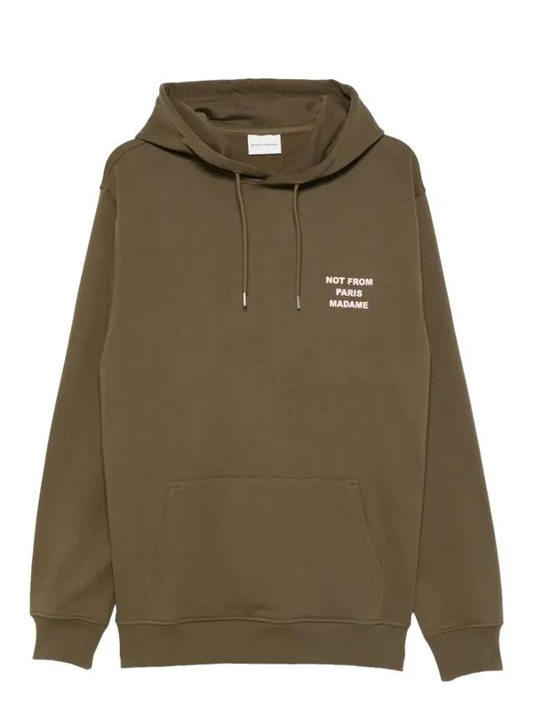 Drole De Monsieur Drawstring Hoodie - Green