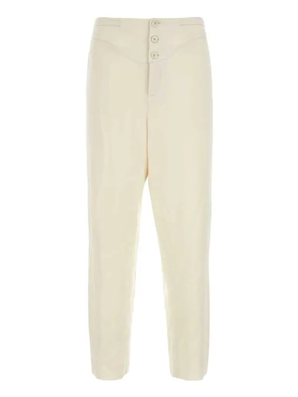 Saint Laurent Satin Trousers - White