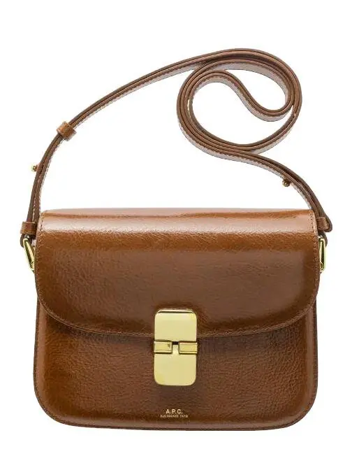 A.p.c. Grace Small Leather Bag - Caffe