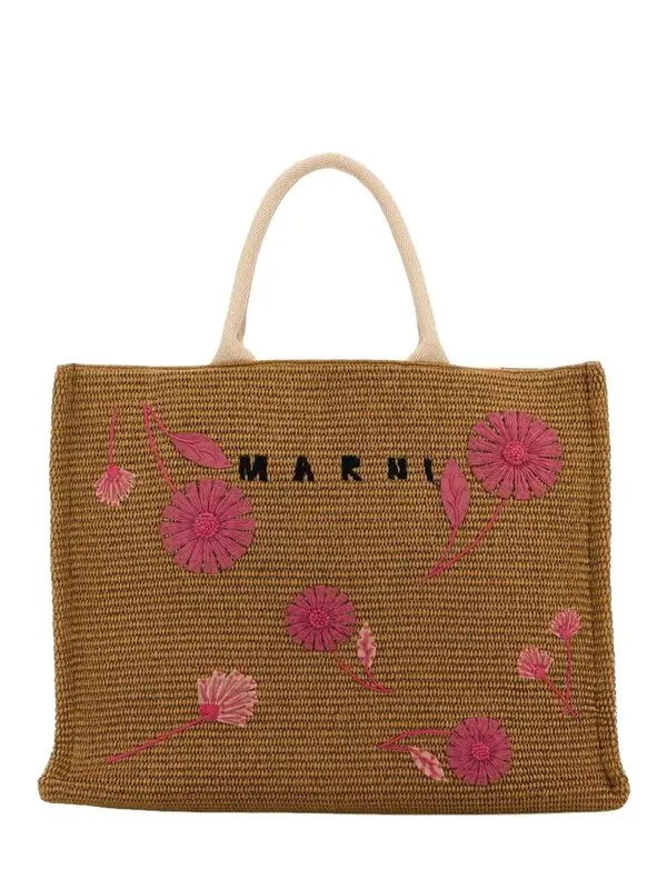 Marni Raffia Shopper - Brown