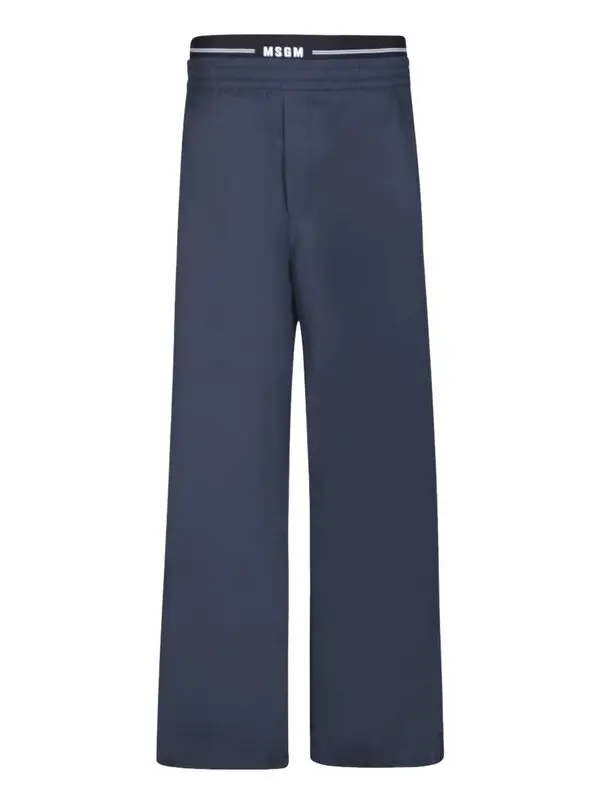 MSGM Cotton Trousers - Blue