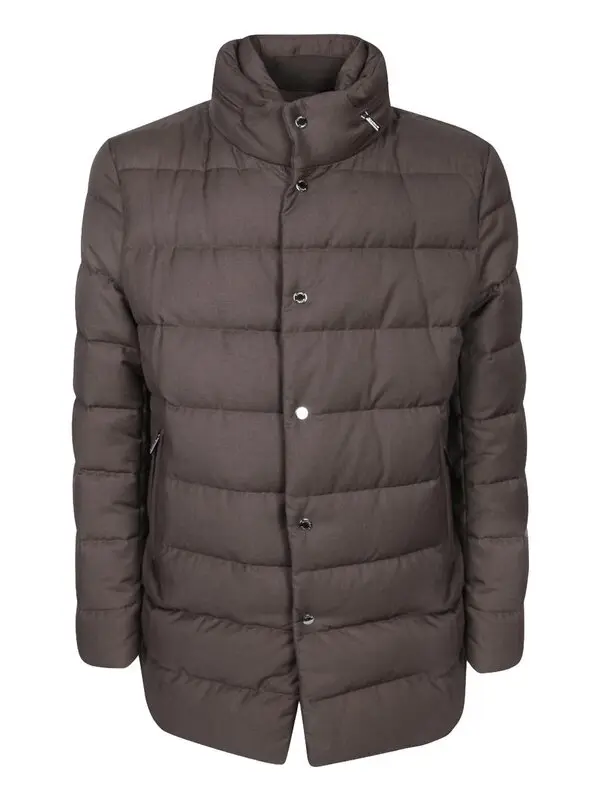 MOORER Three-quarter Padded Jacket - Brown
