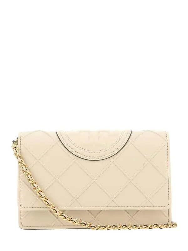 Tory Burch Fleming Leather Clutch - White