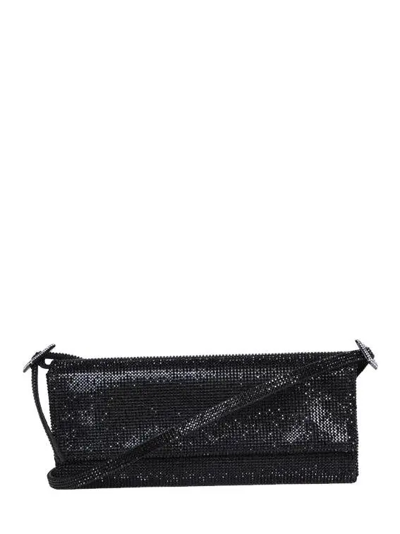 Benedetta Bruzziches Rhinestones Shoulder Bag - Black